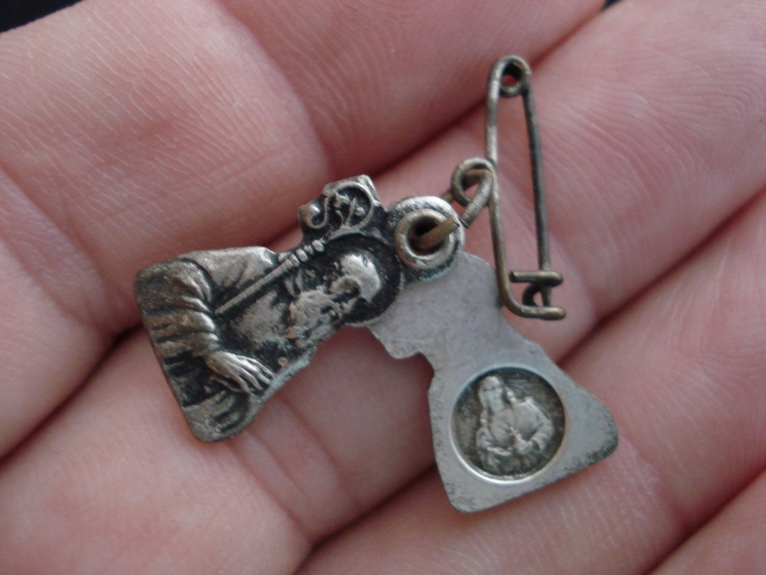 Religious Antique French Slider Locket Medallion Holy Charm Pendant ...