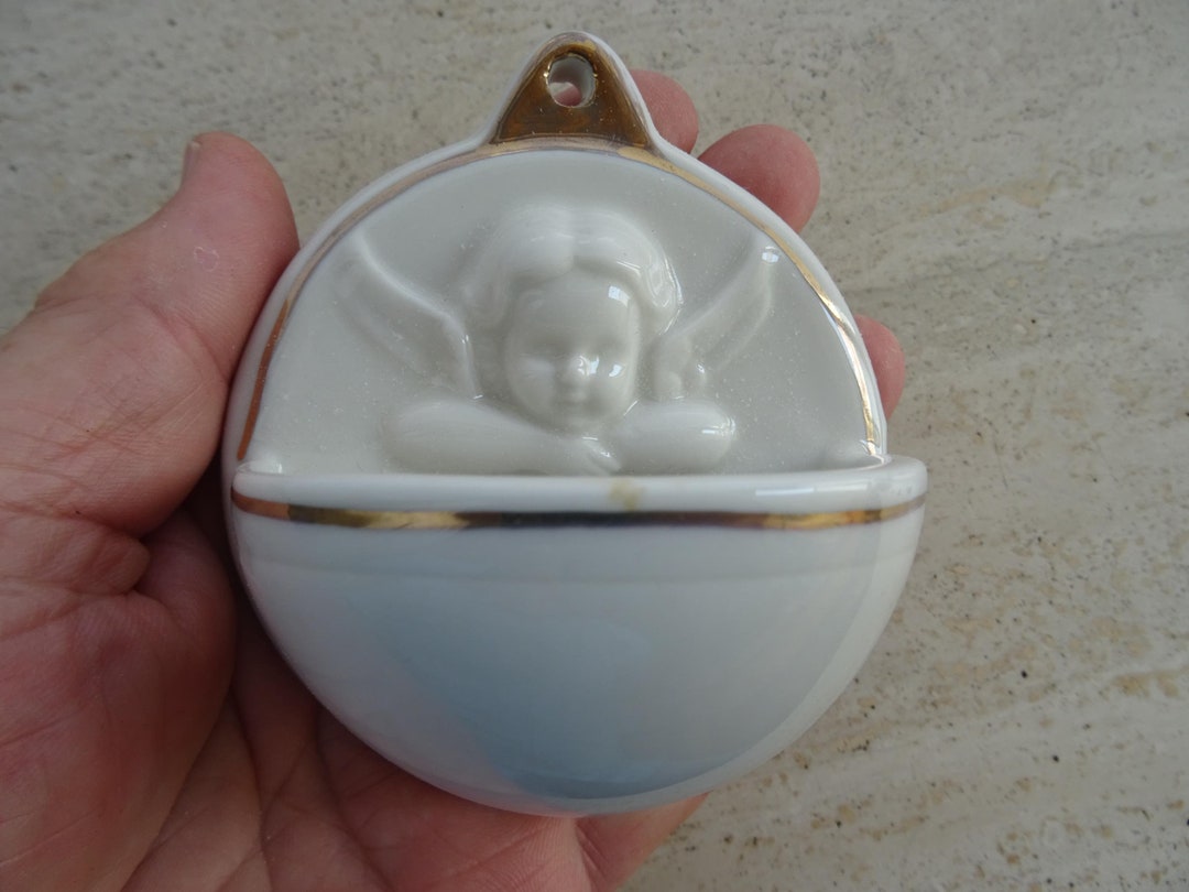 Religious Catholic Holy Water Font Stoup of Ceramic With Guardian Angel ...