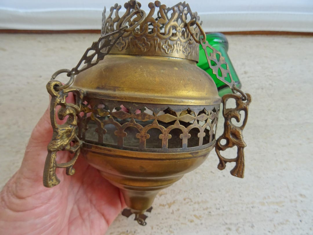 Religious Antique French Gods Lamp Godslamp Sanctuary Lamp Brass With ...