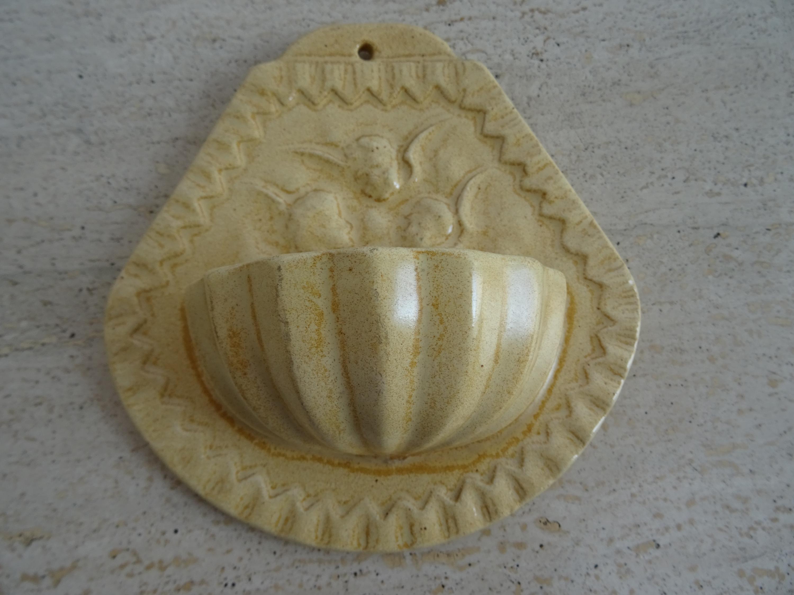 Religious Catholic Italian Holy Water Font Stoup of Ceramic With ...