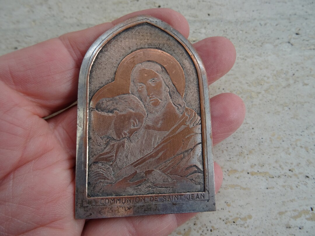 Religious Antique French Catholic Etching Engraving Altar Shrine for ...