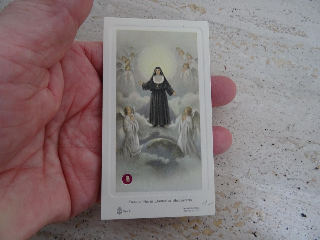 Religious Catholic Card Shrine Reliquary Relic of the Cloth of Blessed ...