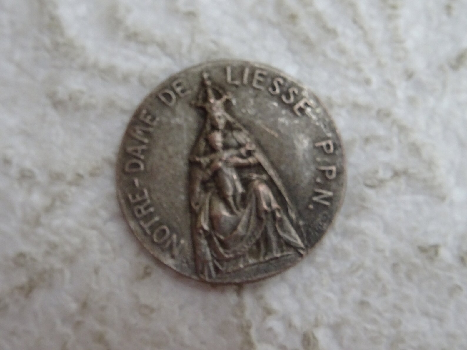 Antique French Silvered Catholic Token Medal Pendant Holy Charm ...