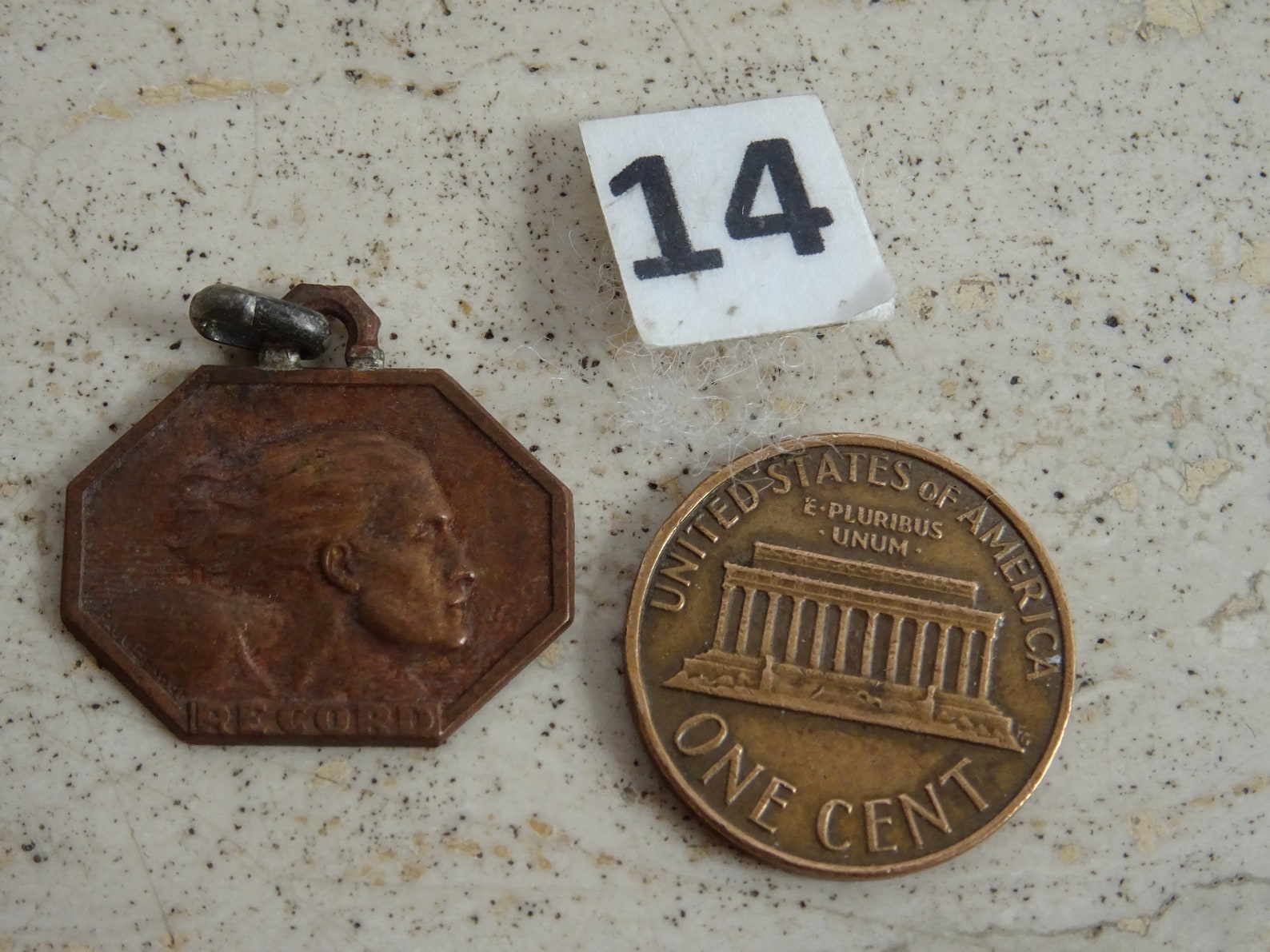 Religious Art Deco French Catholic Red Copper Catholic Medal Pendant ...