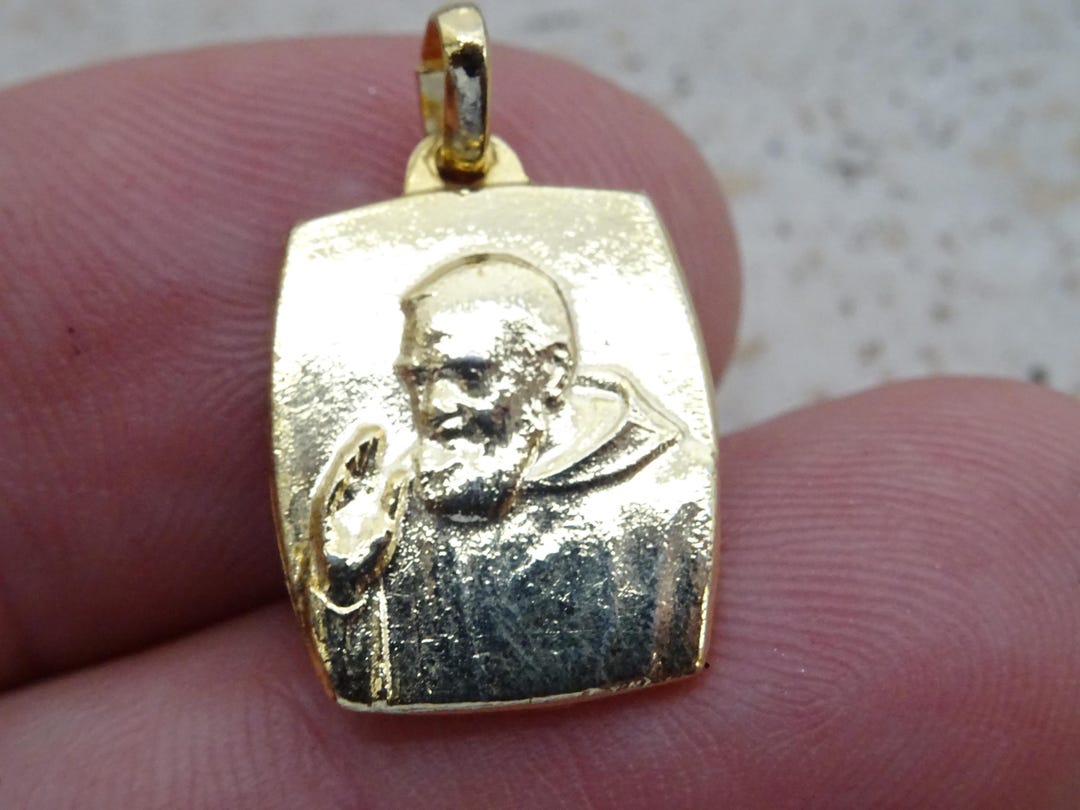 Religious Vermeil Catholic Medal Pendant Holy Charm Medallion Father ...
