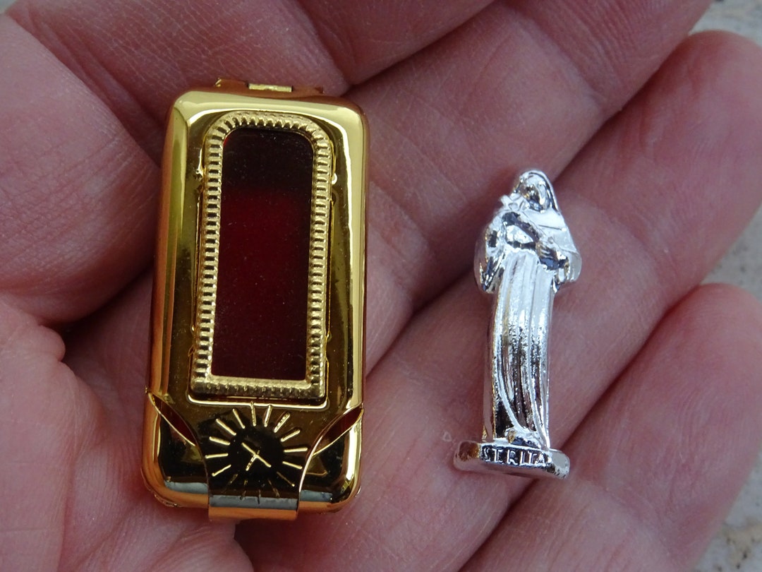 Religious French Vermeil Gold Plated Catholic Pocket Shrine Altar ...