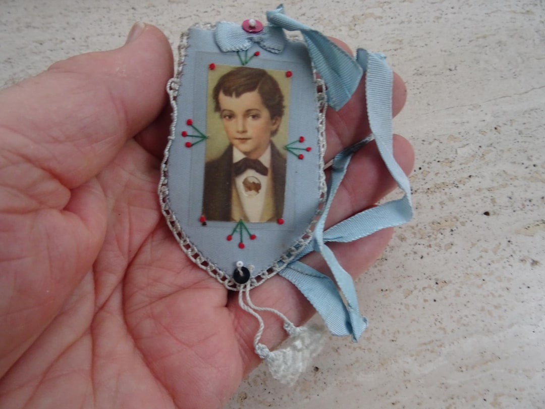 Religious Antique Catholic Shrine Card With Reliquary Relic of Saint ...