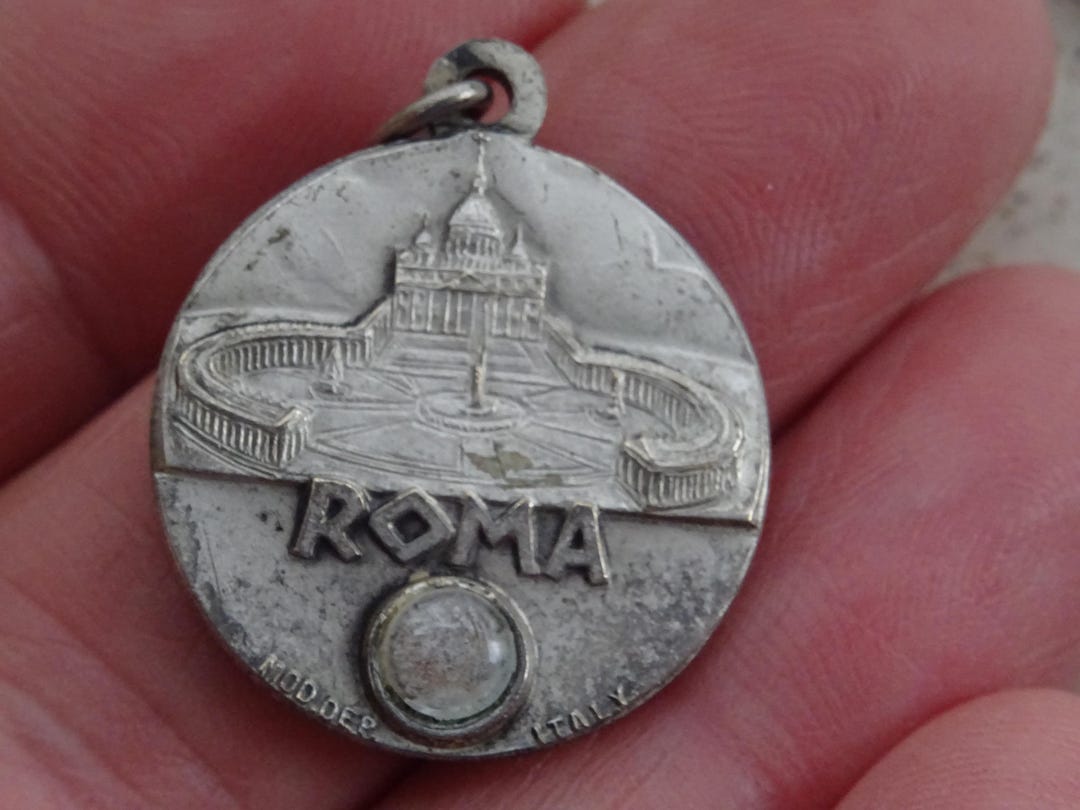 Rare Religious Silver Plated Vatican Catholic Medal Pendant Holy Charm ...