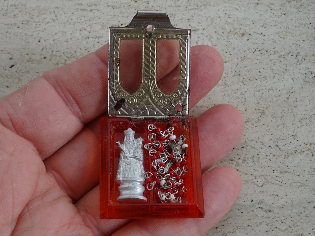 Antique French Double Pocket Shrine, Porta Saint, Travellers Shrine of ...
