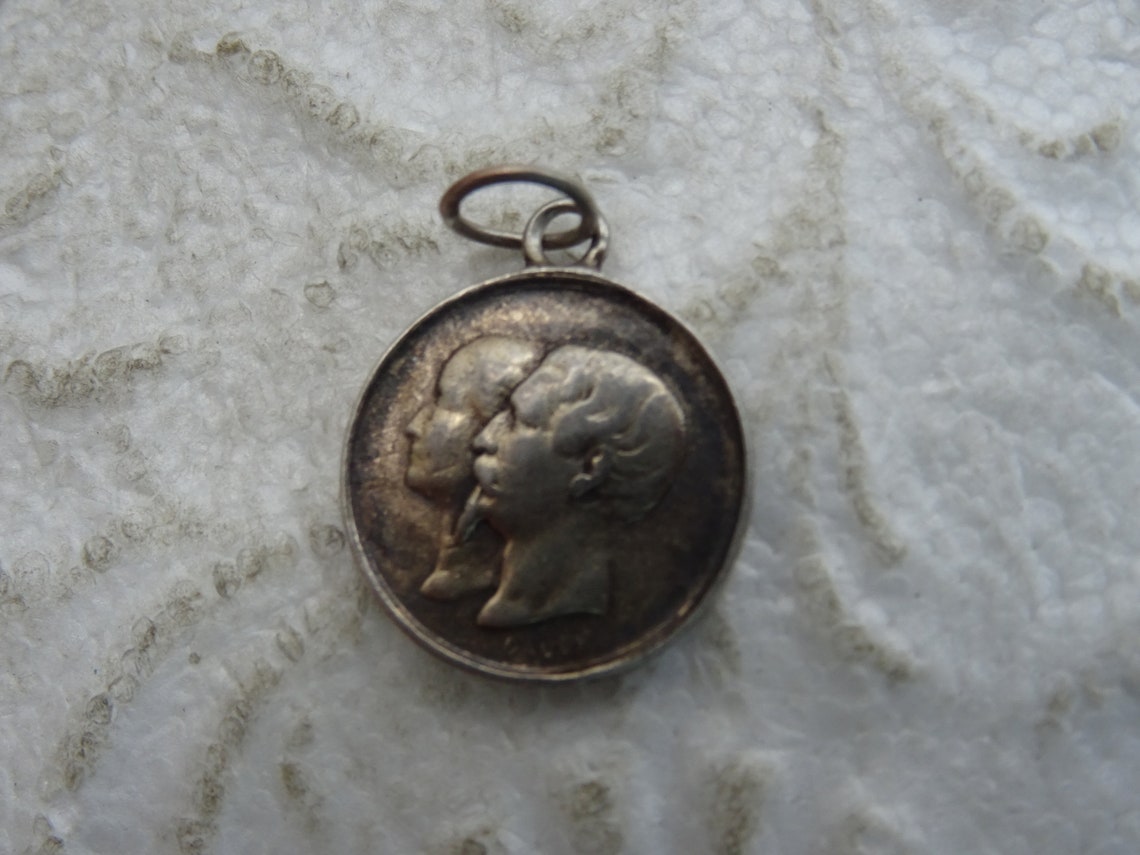 Antique silver medal pendant medallion charm Napoleon | Etsy