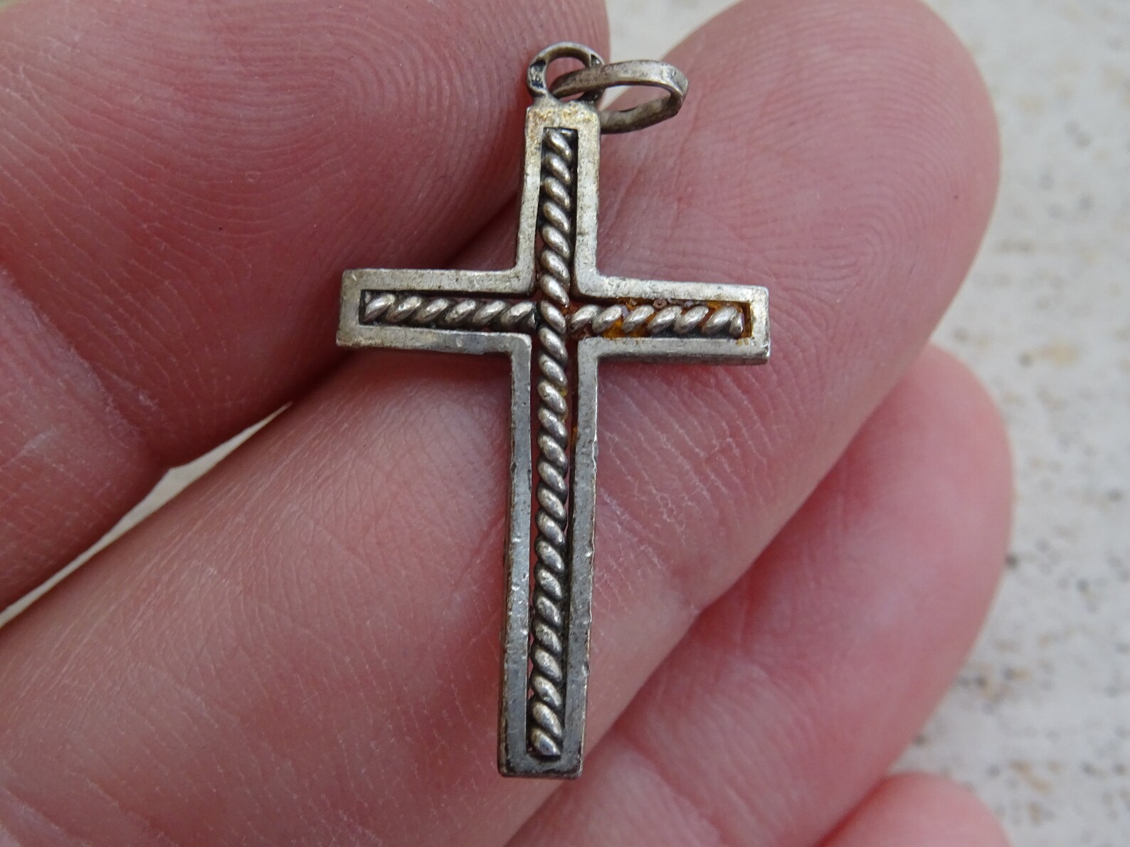 Religious Antique Silver ( MARKED ) Crucifix Pendant Cross Pectoral ...