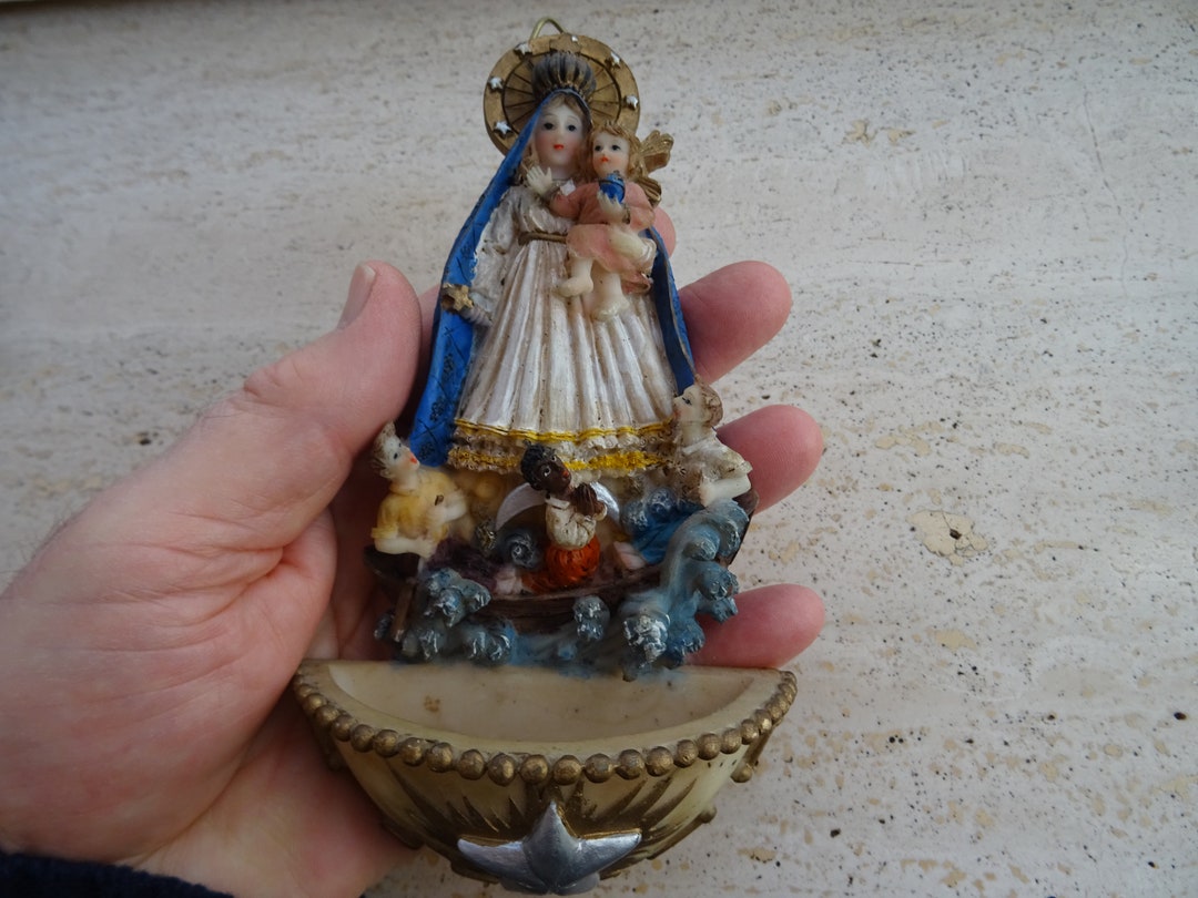 Religious Vintage Catholic French Holy Water Font Stoup of Holy Jesus ...