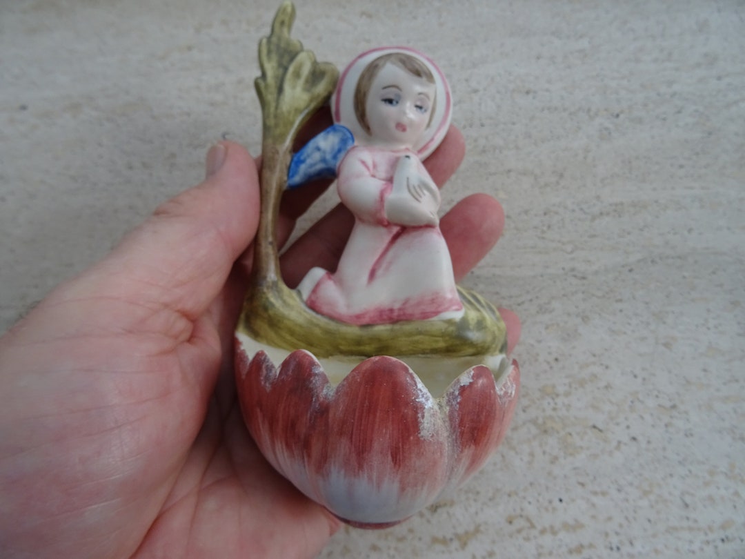 Religious Catholic Holy Water Font Stoup With a Praying Kneeling ...