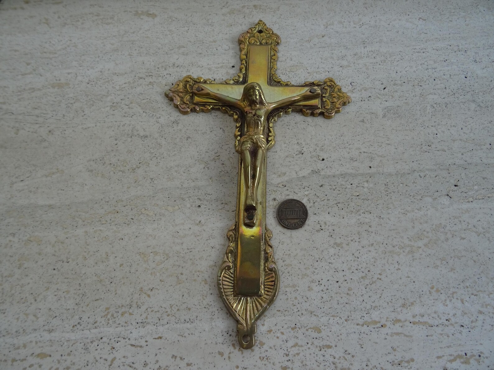 Religious French Catholic Copper Crucifix Cross With Body Corpus Holy ...