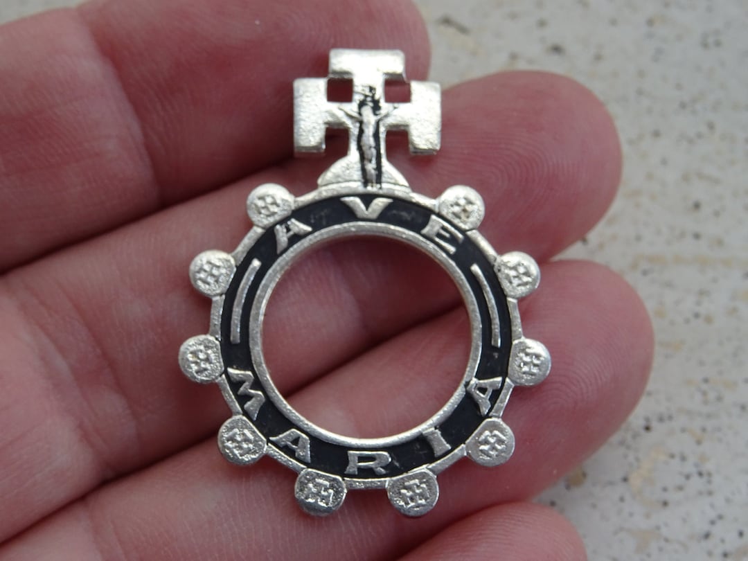 Religious French Finger Chaplet Decade Rosary Ring Pocket Dizainier ...