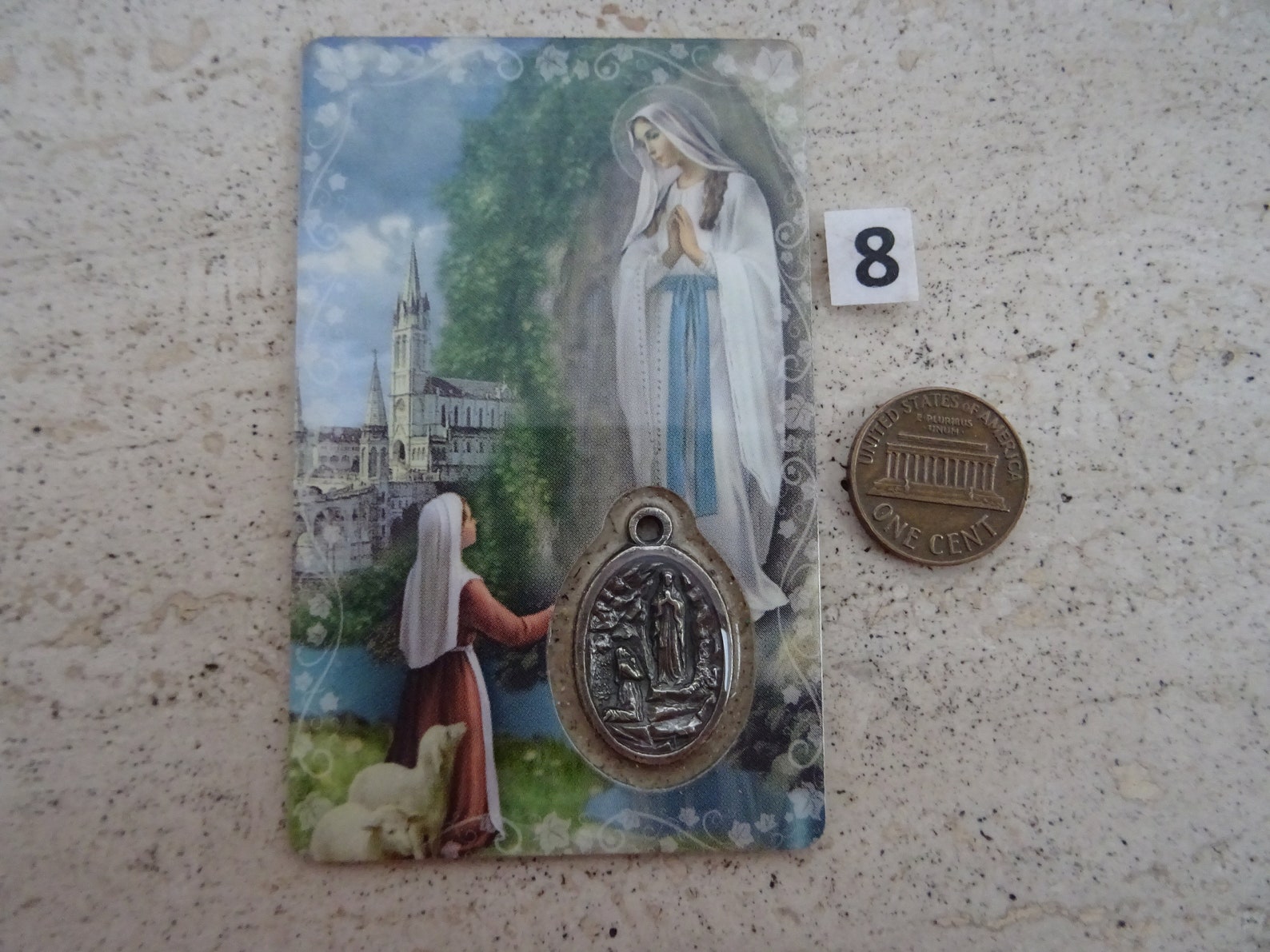 Religious Plastified Catholic Card With Inside Silvered Medal of Holy ...