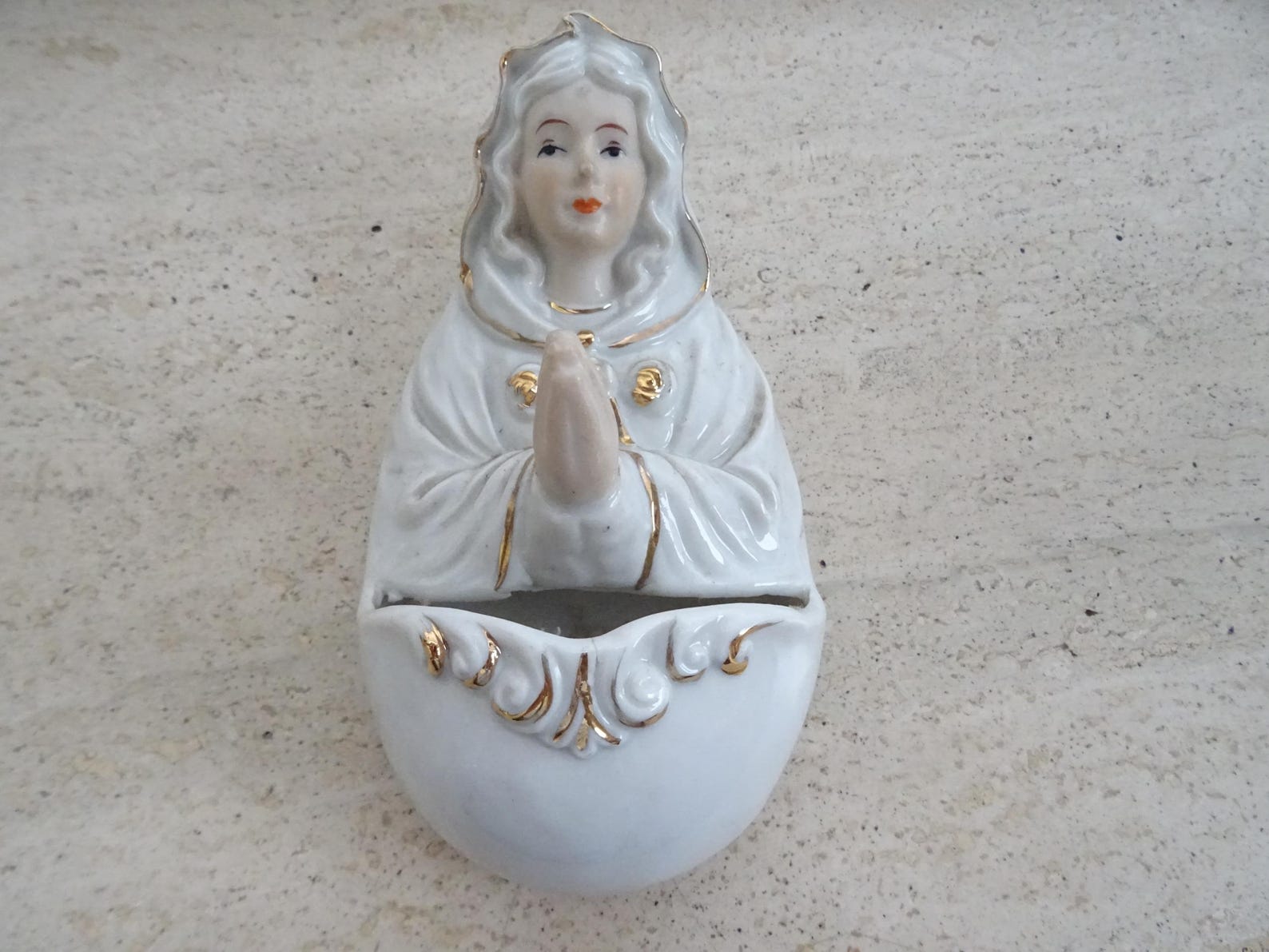 Regious Catholic Holy Water Font Stoup With a Praying Holy Virgin Mary ...