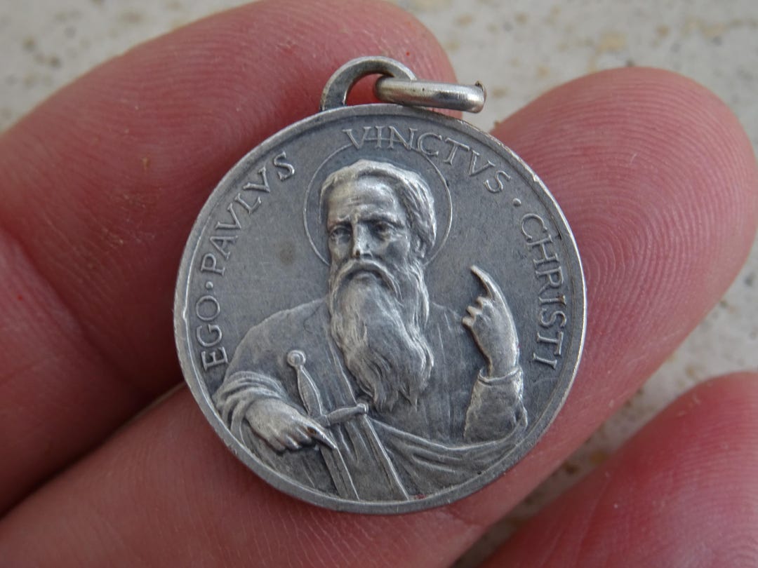 Religious Catholic Silvered Medal Pendant Charm Medallion of Apostle ...