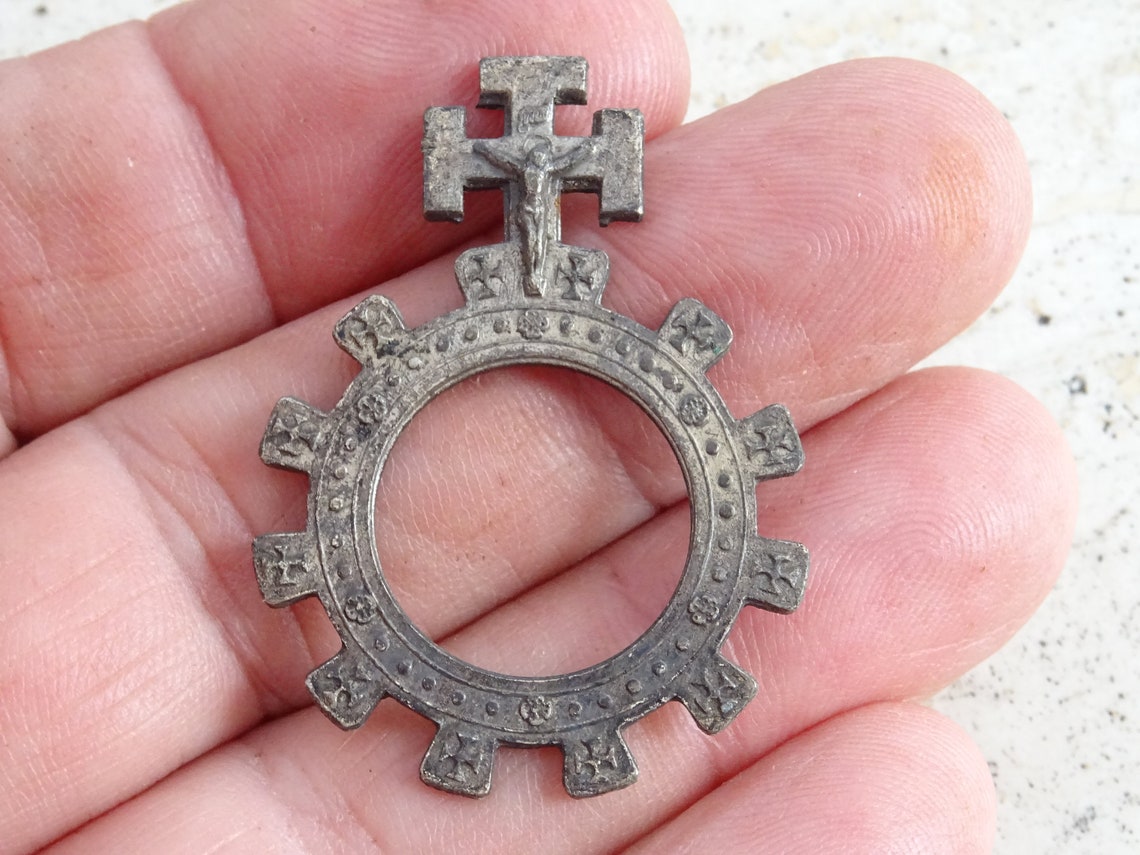 Religious Antique French Silver Plated Catholic Finger Chaplet Decade ...