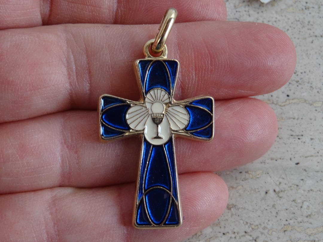 Religious Vintage French Vermeil Gold Plated Enameled Christian ...