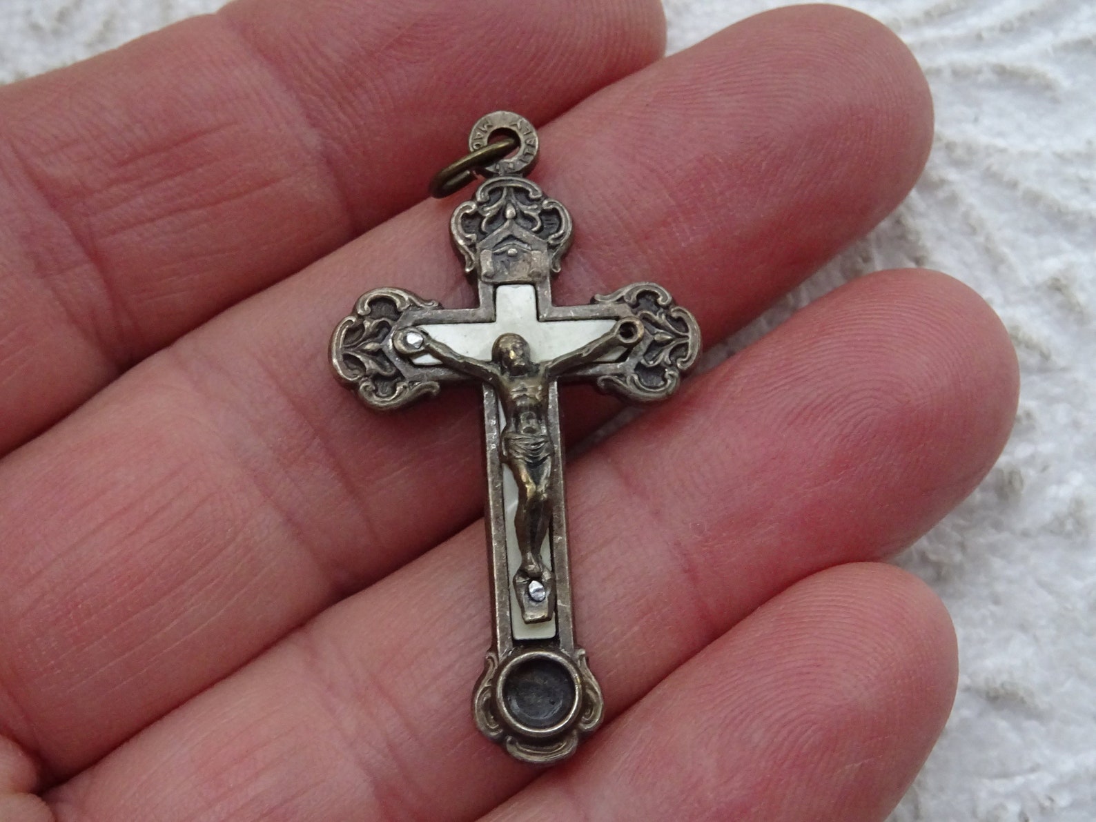 Religious Antique Silvered Italian Catholic Crucifix Pendant - Etsy