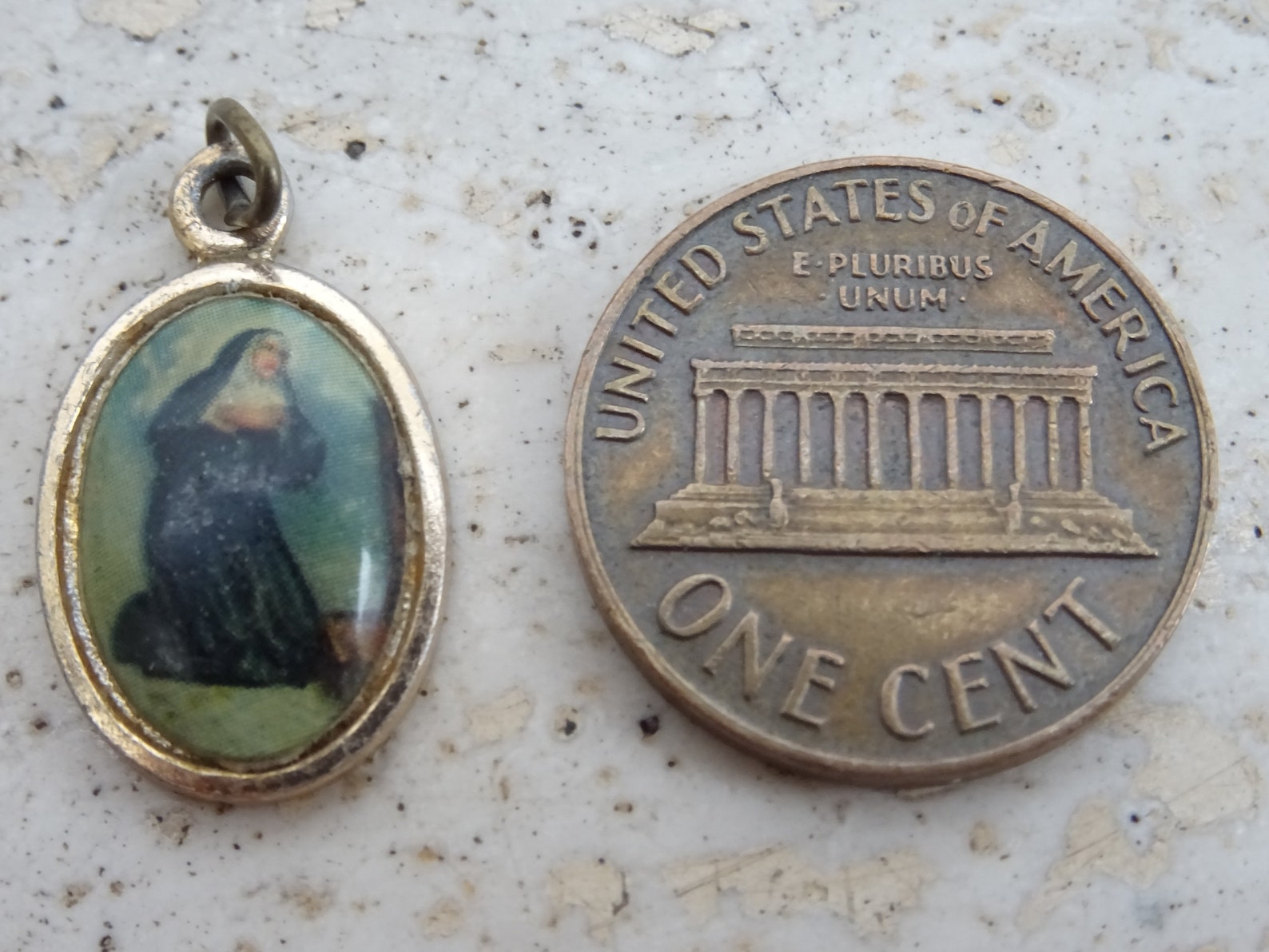 Religious Catholic Gold Plated Enameled Medal Pendant - Etsy