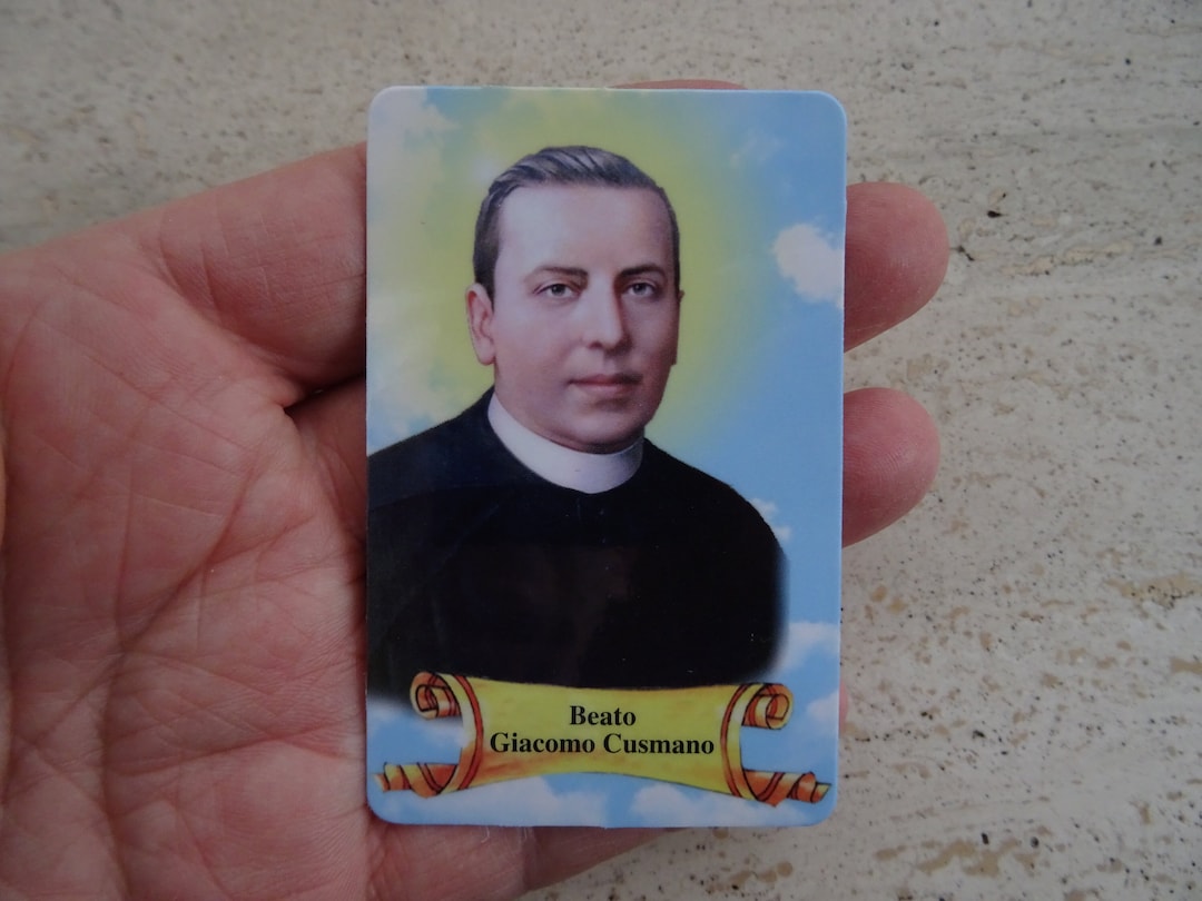 Religious Catholic Card Shrine Reliquary Relic of the Cloth of Blessed ...
