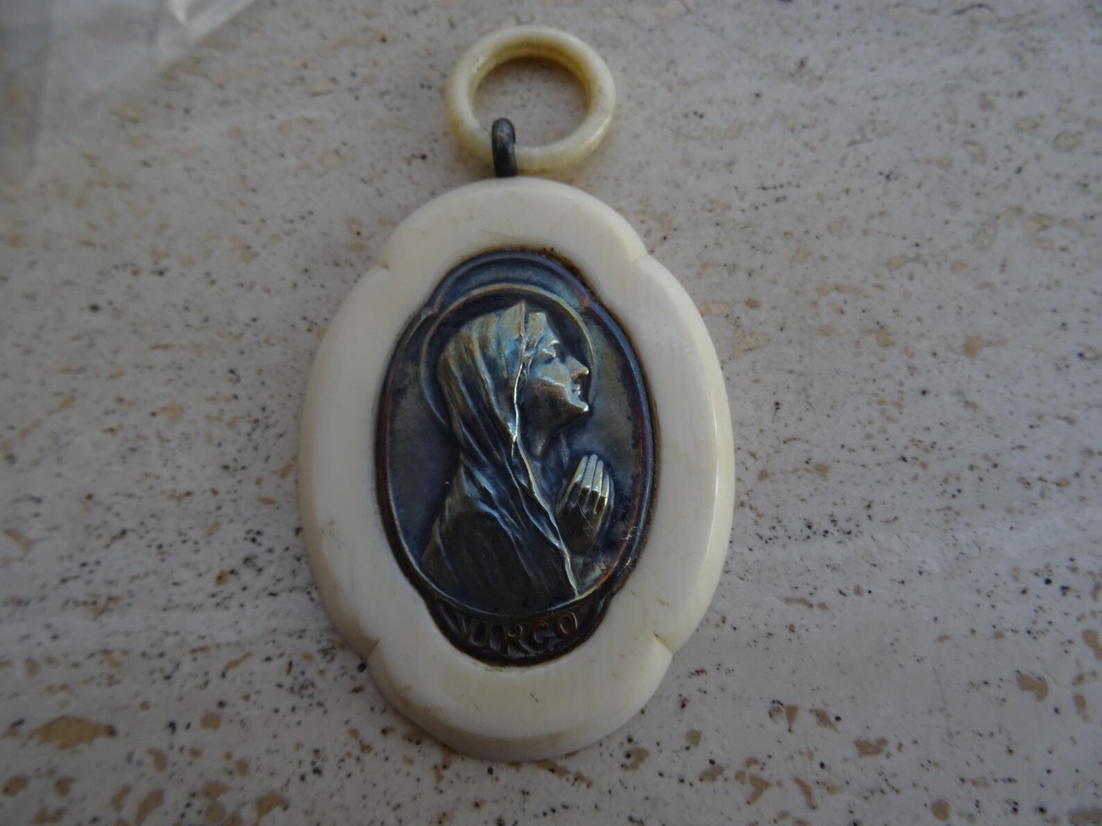 Religious Antique French Bakelite Cradle Catholic Medal Pendant Charm ...
