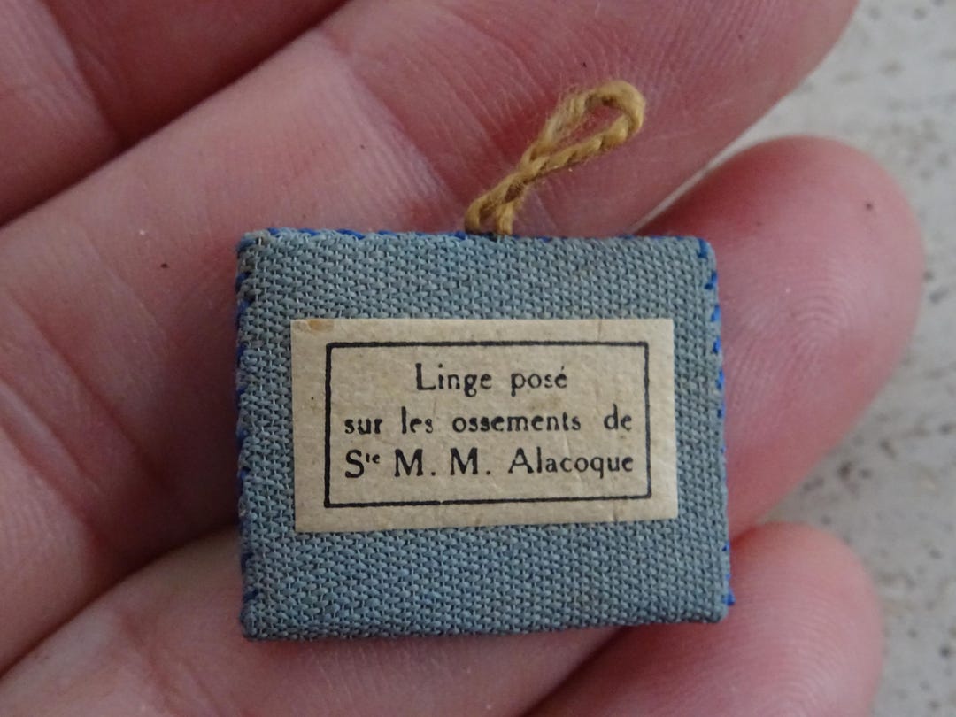 Religious Antique French Reliquary Card Shrine Pendant With Relic of ...