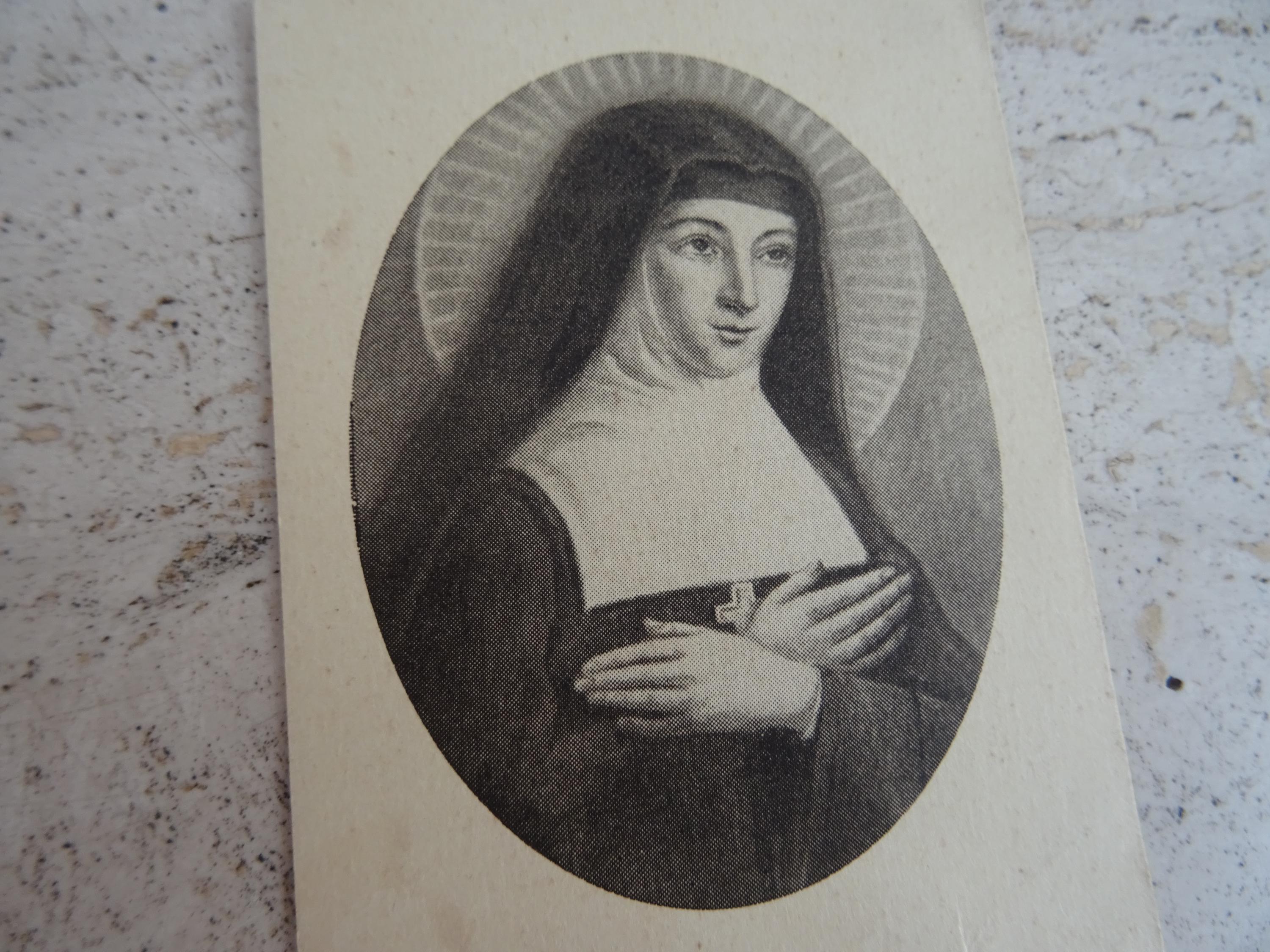 Religious Antique French Reliquary Shrine Card With Relic of Saint ...