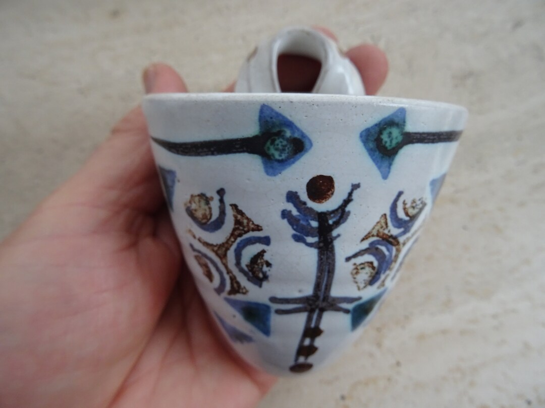 Religious Catholic French Pottery Ceramics Holy Water Font Stoup With ...