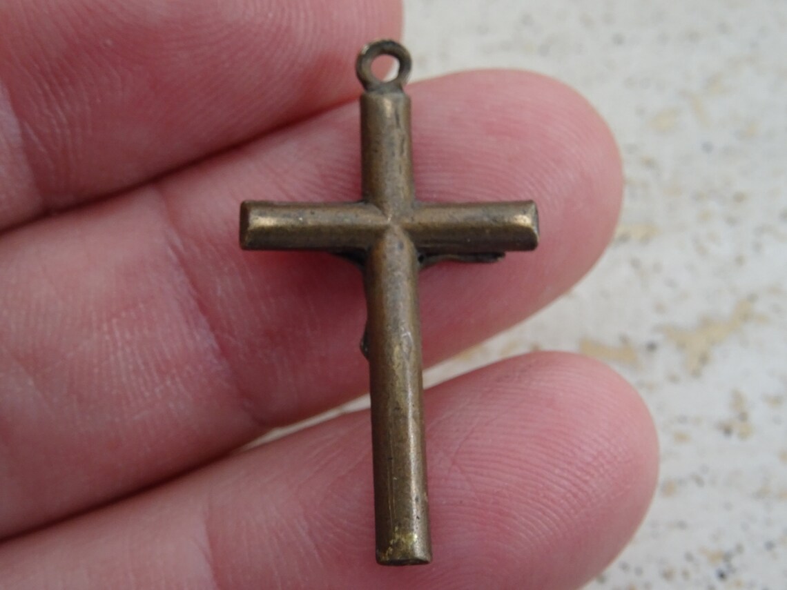 Religious Antique French Catholic Copper Crucifix Pendant Cross ...