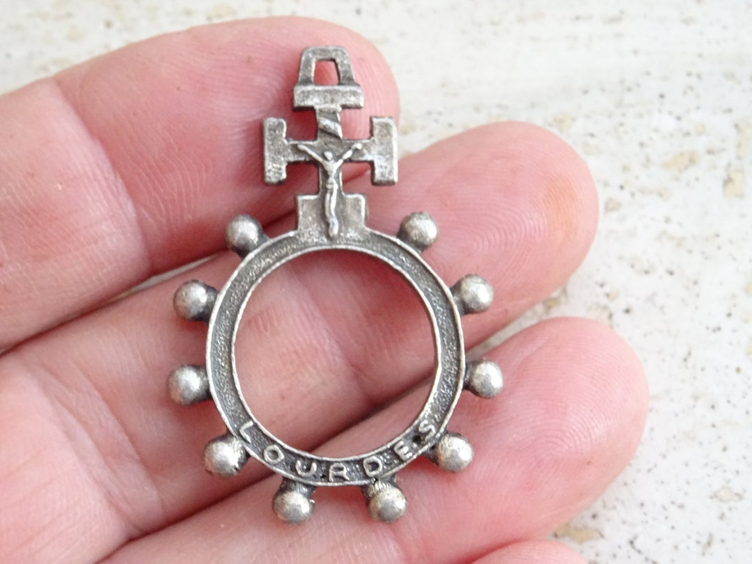 Religious Antique French Silver Plated Catholic Finger Chaplet Decade ...