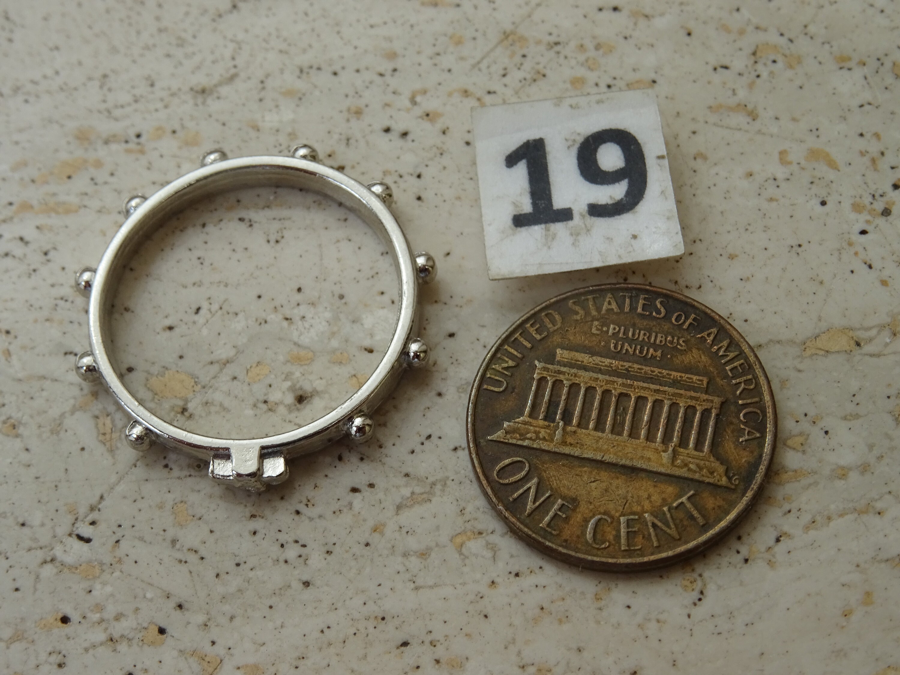 Religious French silver plated catholic finger chaplet ring | Etsy