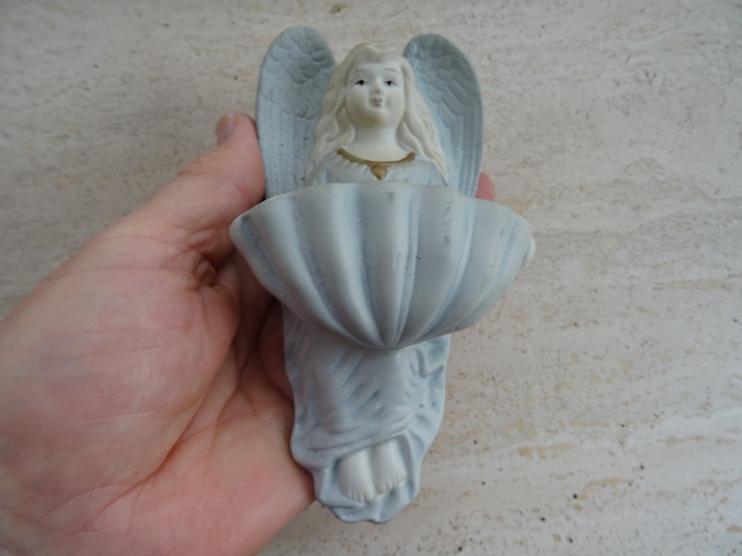 Religious Catholic Holy Water Font Stoup of Porcelain With a Guardian ...