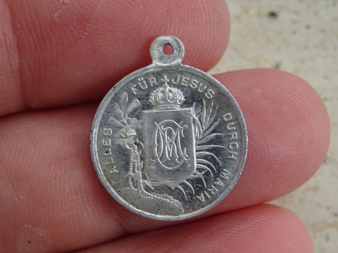 Religious Antique Catholic Medal Pendant Medallion Holy Charm of Holy ...