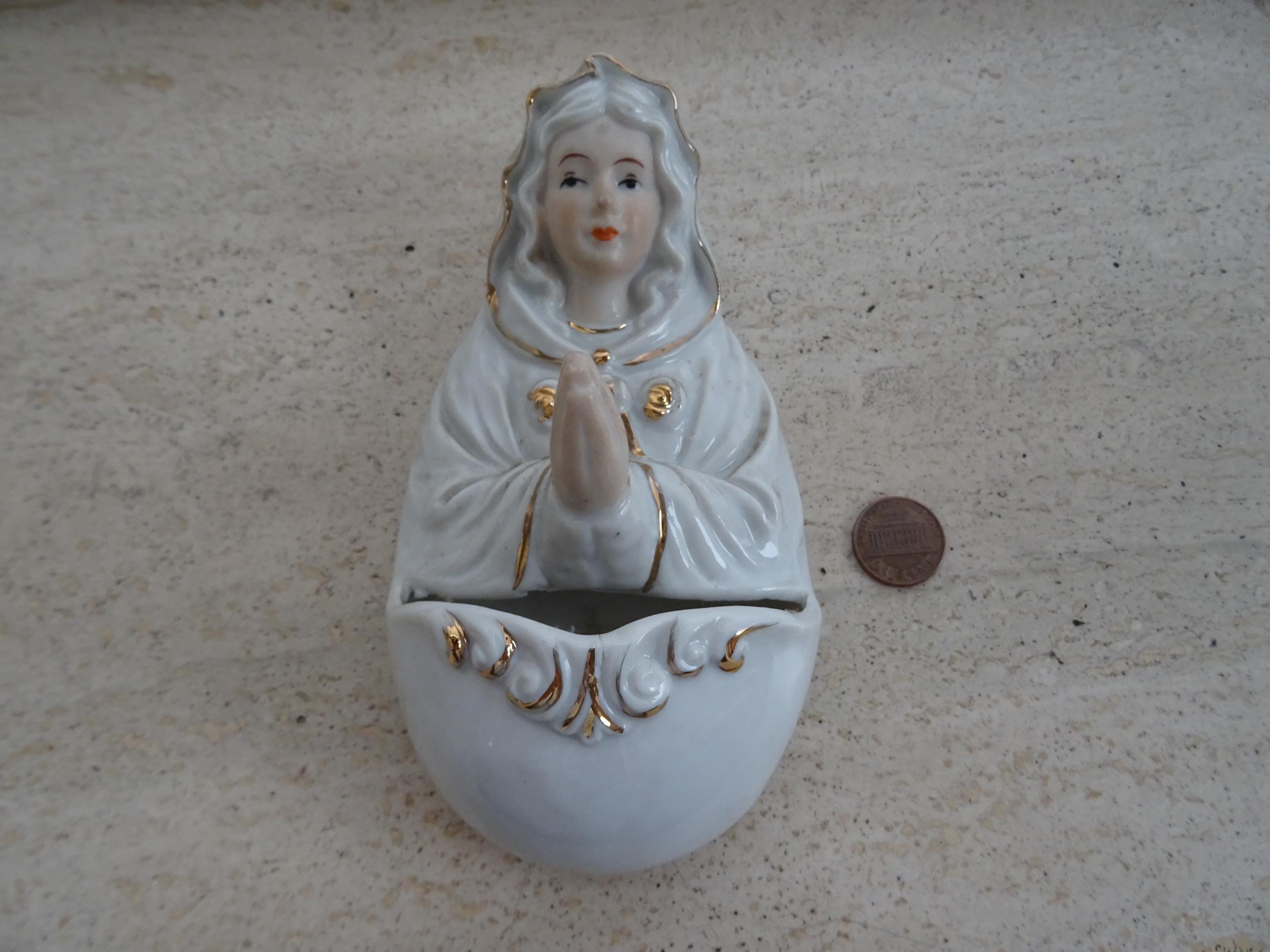 Regious Catholic Holy Water Font Stoup With a Praying Holy Virgin Mary ...