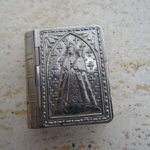 Religious Antique French Catholic Pocket Shrine Box Rosary Holder of ...