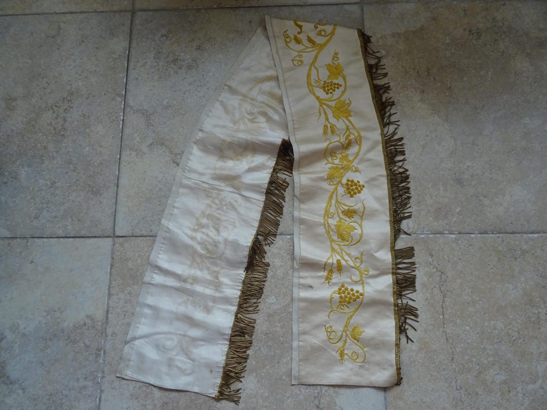 Antique Religious Catholic Embroidered Clergy Priest Stola of Cloth for ...