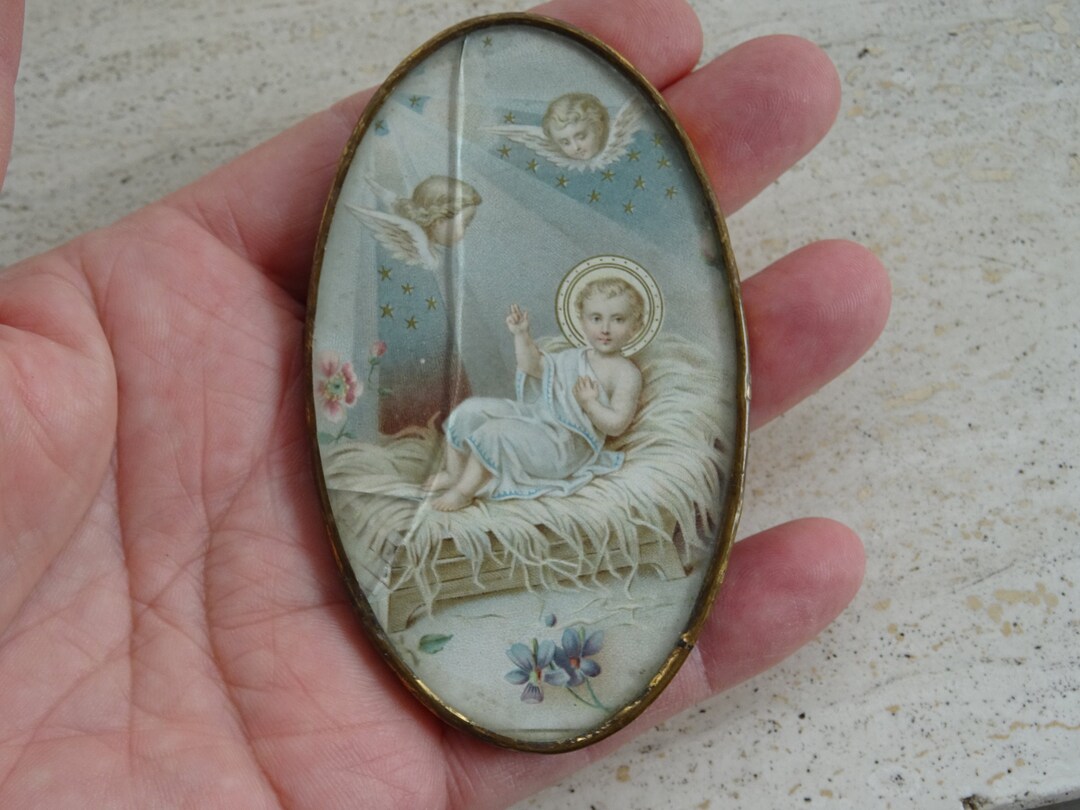 Religious Antique Copper Catholic Medallion Holy Charm Pendant Medal of ...