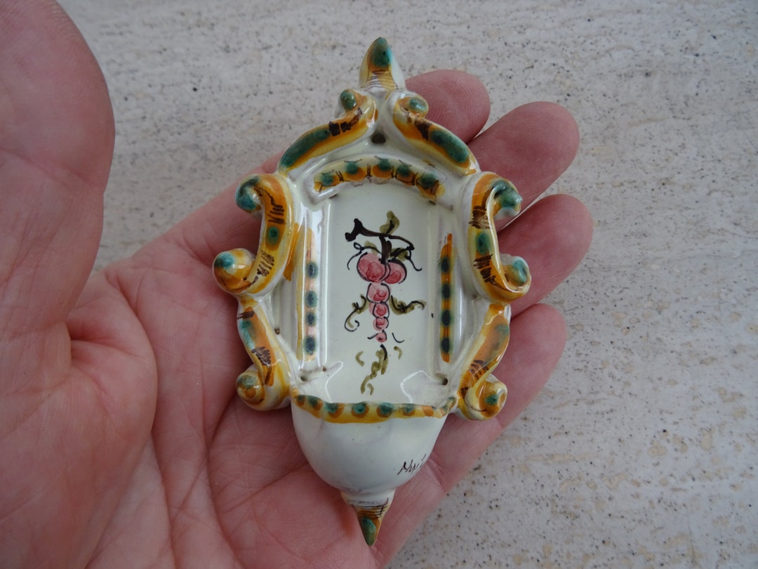 Religious Vintage Catholic Holy Water Font Stoup of Porcelain. ( P 32 ...