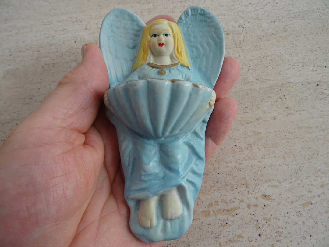 Religious Catholic Holy Water Font Stoup of Porcelain With a Guardian ...