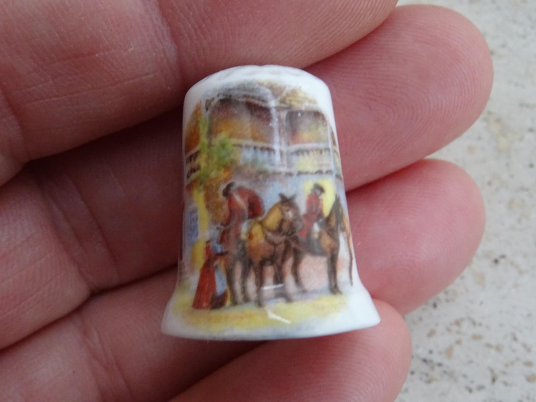 Vintage French Porcelainen Thimble Thimbleful With Horses. ( EE 25 ) - Etsy