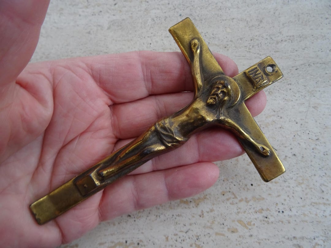 Religious Antique French Catholic Copper Crucifix Cross With Body ...