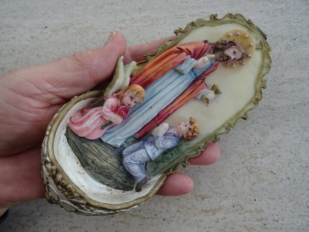 Religious Catholic Polyresin Holy Water Font Stoup With Holy Jesus ...