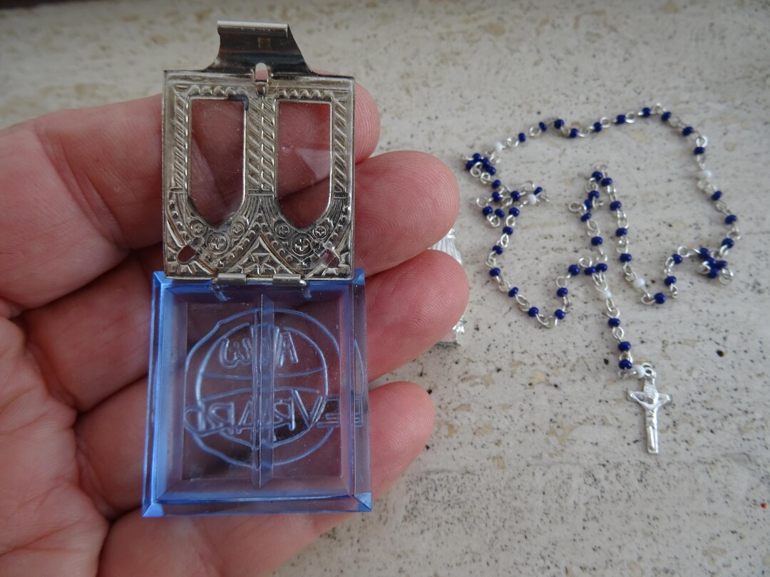 Antique French Double Pocket Shrine, Porta Saint, Travellers Shrine of ...