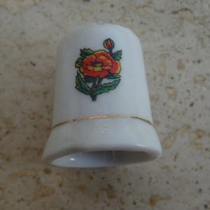 Vintage Porcelainen Thimble Thimbleful With Flower of a Rose. ( B 22 ...