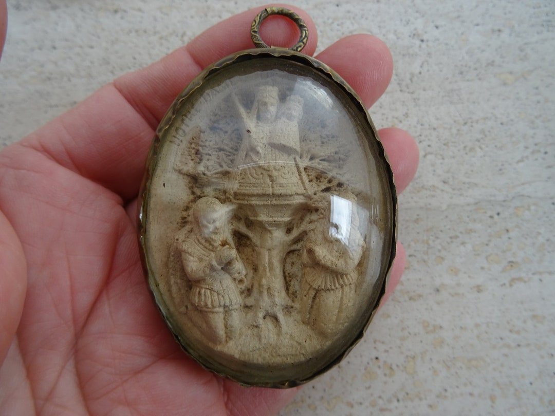 Religious Antique Catholic Copper Pipe Clay Meerschaum Holy Virgin Mary ...