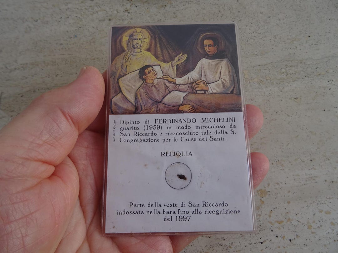 Religious Catholic Card Shrine Reliquary Relic of the Cloth of Blessed ...