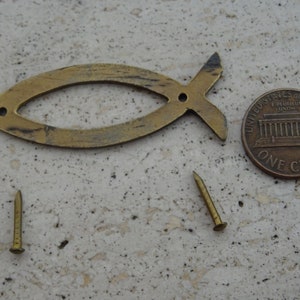 Vintage Copper Plaque Medal Pendant Charm Medallion of a Fish a Symbol ...